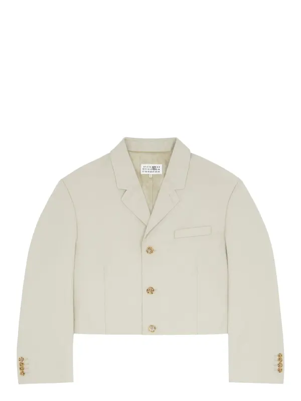 MAISON MARGIELA Single-breasted Cropped Blazer - Neutrals