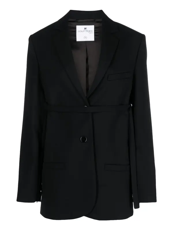 COURREGES Strap Single-breasted Blazer - Black