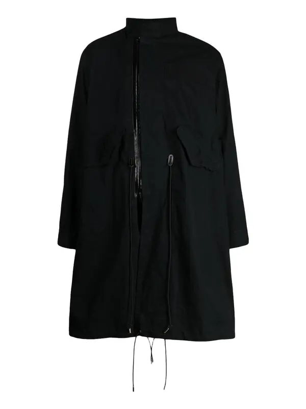 Sacai Zip-up Long-sleeve Coat - Black
