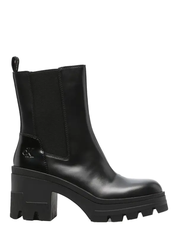 Calvin Klein 90mm Chunky Leather Boots - Black