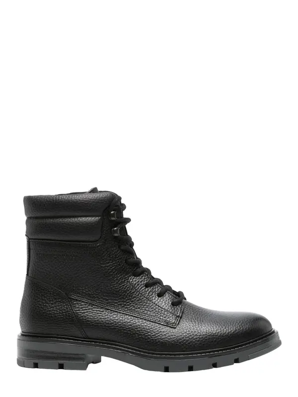 Tommy Hilfiger Padded Leather Ankle Boots - Black