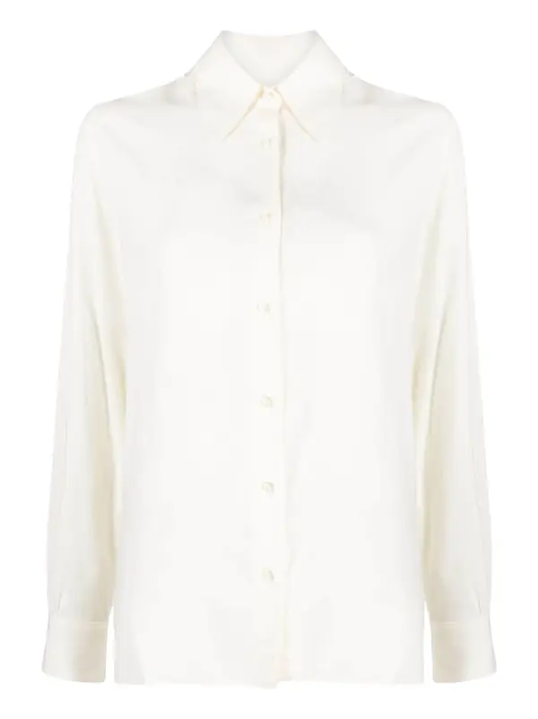 Officine Générale Pointed-collar Button-up Shirt - Neutrals