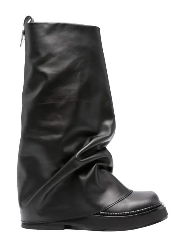 Attico Robin Layered Boots - Black
