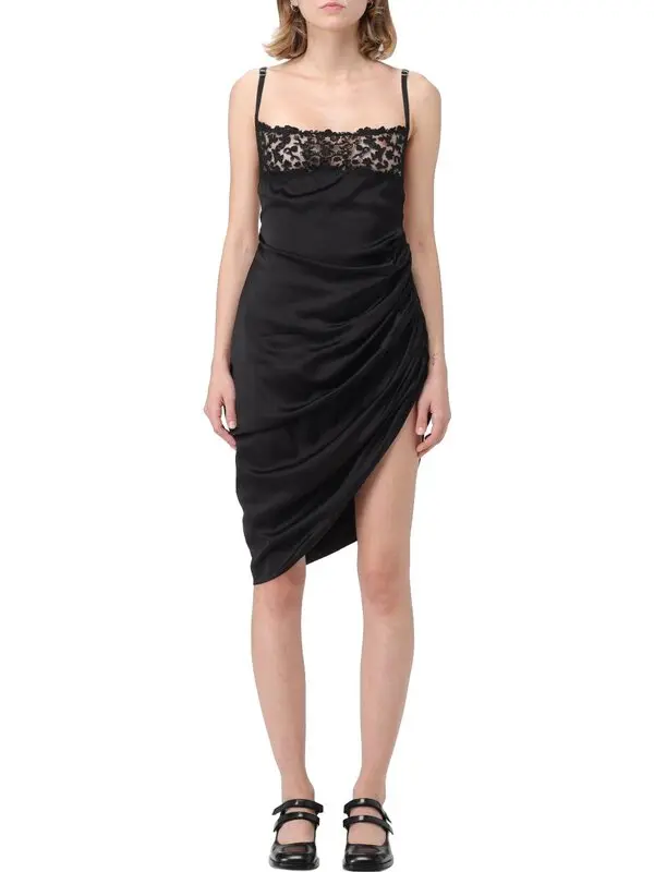 Jacquemus Draped Mini Dress - Black