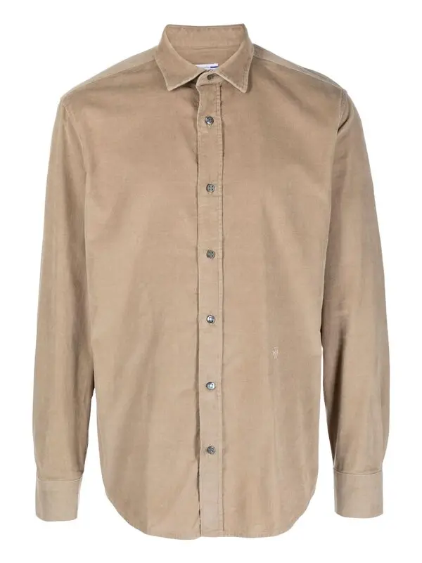 Jacob Cohen Logo-embroidered Cotton Corduroy Shirt - Brown