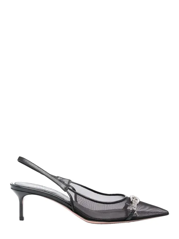 GEDEBE 50mm Crystal-embellished Slingback Pumps - Black