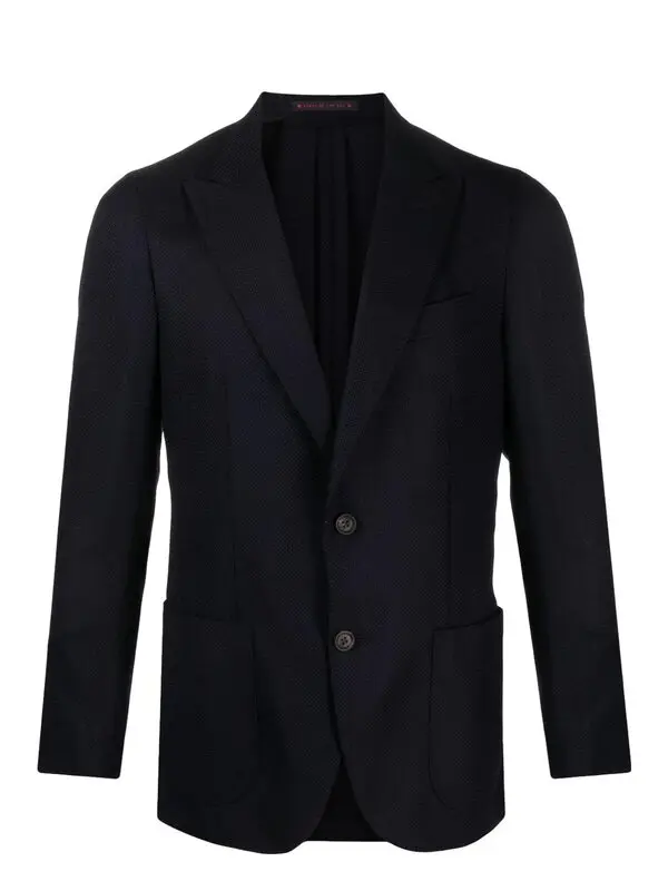 BAGNOLI SARTORIA NAPOLI Single-breasted Virgin Wool Blazer - Blue