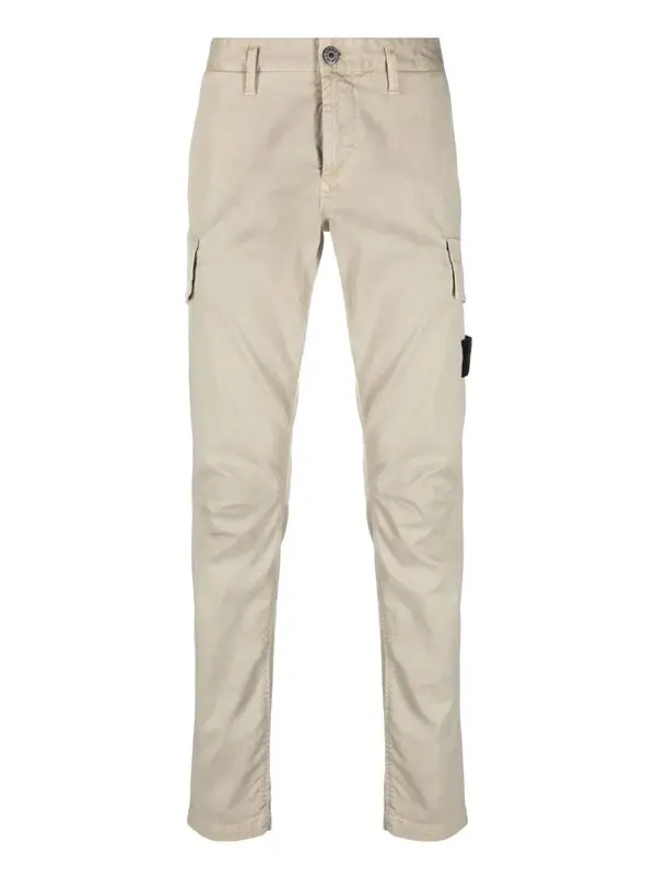 Stone Island Tapered Cotton-blend Cargo Trousers - Neutrals