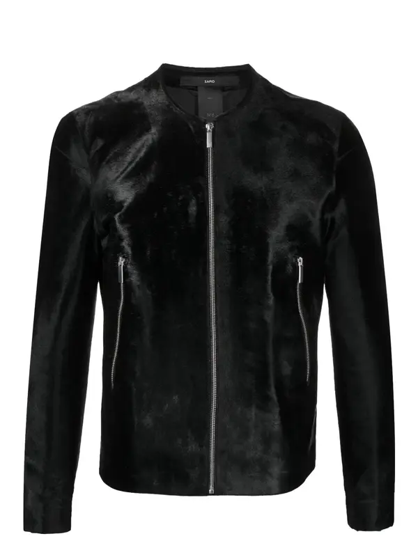 SAPIO N6 Leather Jacket - Black