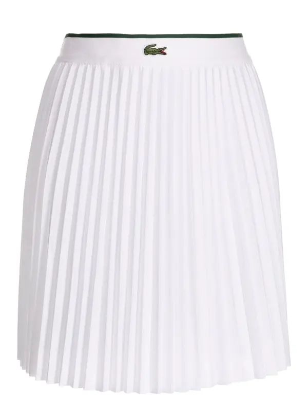 Lacoste Logo-embroidered Pleated Miniskirt - White