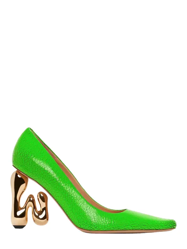 JW Anderson Bubble Heel Leather Pumps - Green