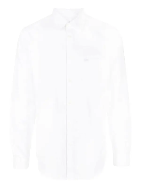 Lacoste Logo-embroidered Long-sleeve Cotton Shirt - White