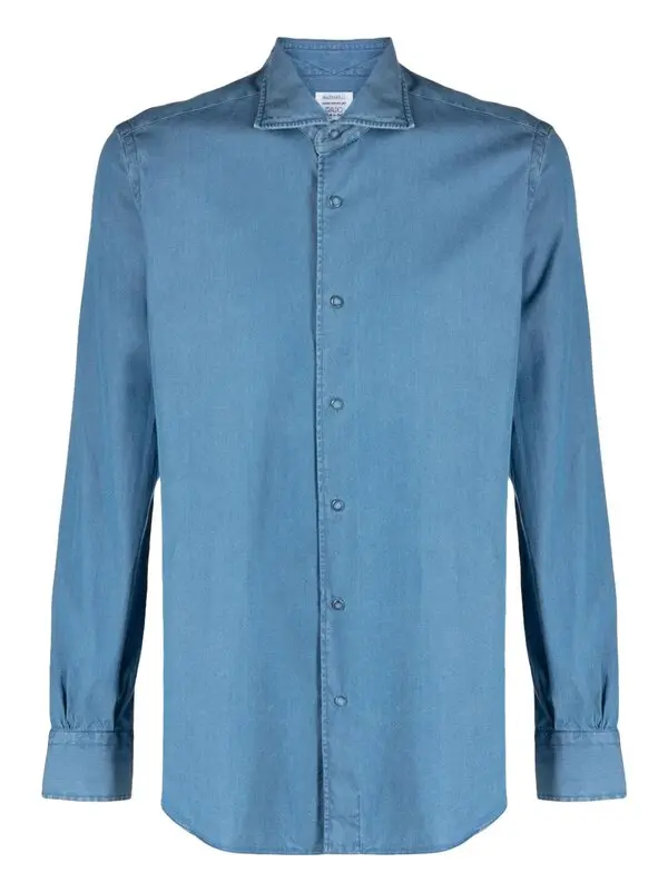 MAZZARELLI Button-up Cotton Shirt - Blue