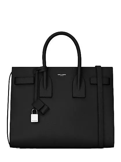 Saint Laurent Sac De Jour Small Top Handle Bag - Black Grained Leather/silver