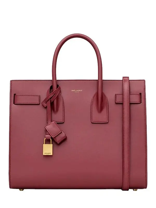 Saint Laurent Sac De Jour Small Top Handle Bag - Rouge Merlot Smooth Leather/gold