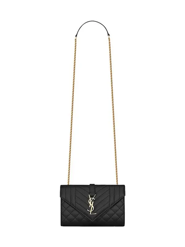 Saint Laurent Envelope Shoulder Bag - Noir