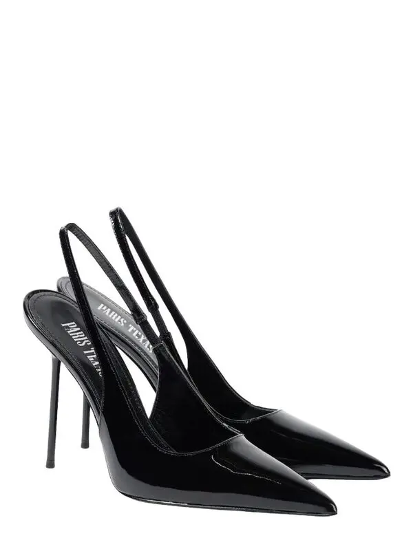 Paris Texas Lidia Patent Leather Slingback Pumps - Black