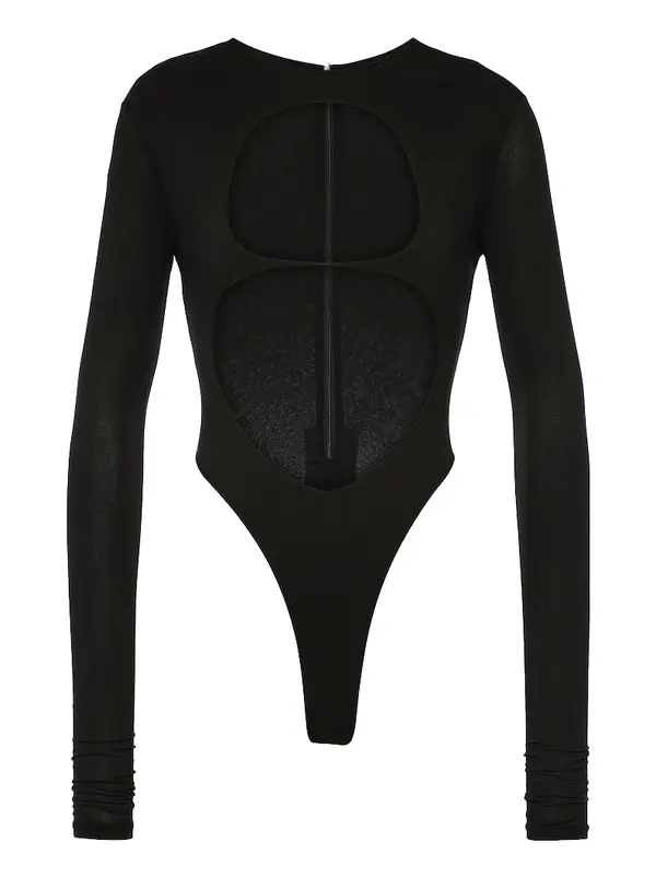 LAQUAN SMITH Cutout Bodysuit - Black