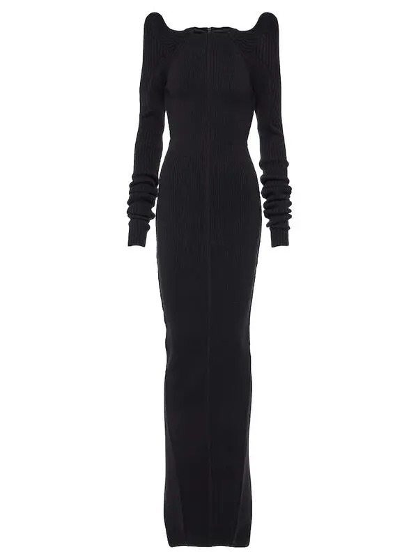 Rick Owens Cashmere And Wool Gown - Black