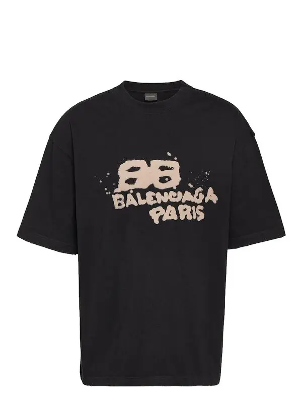 Balenciaga Crewneck Jersey T-shirt - Black