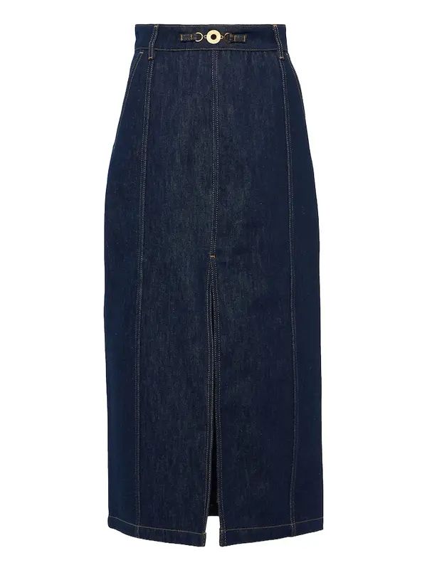 Patou Midi Denim Skirt - Blue