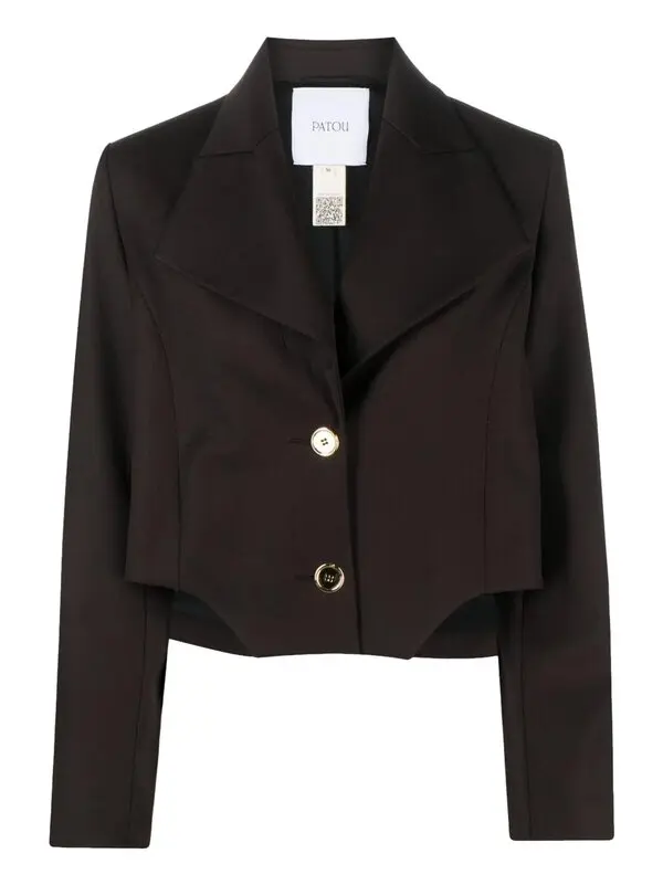 Patou Cut-out Cropped Blazer - Brown