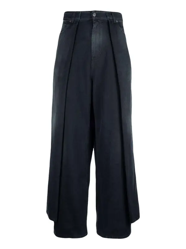 Balenciaga Pleat-detailed Wide-leg Jeans - Black