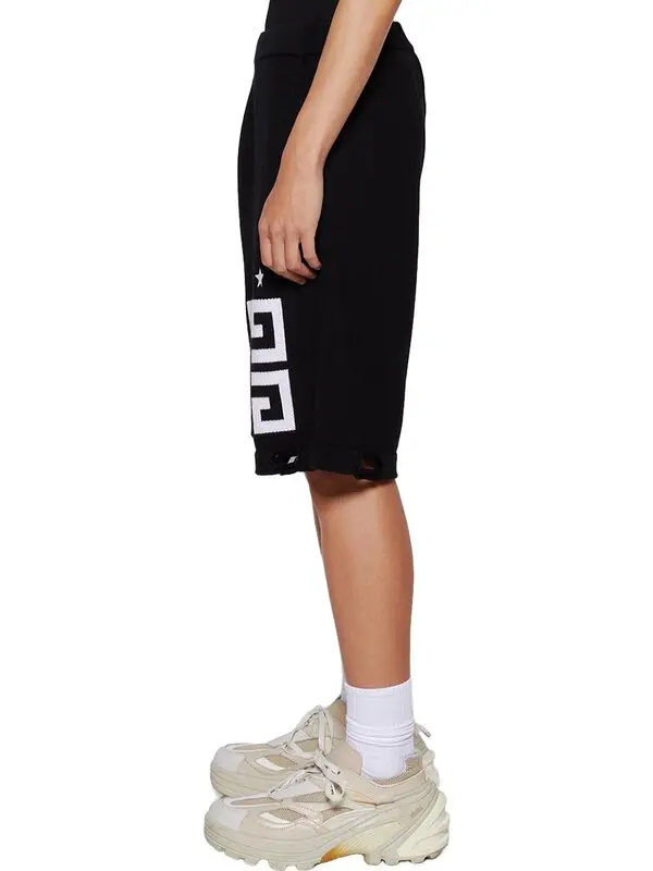 Givenchy 4g Stars Knit Bermuda Shorts - Black And White