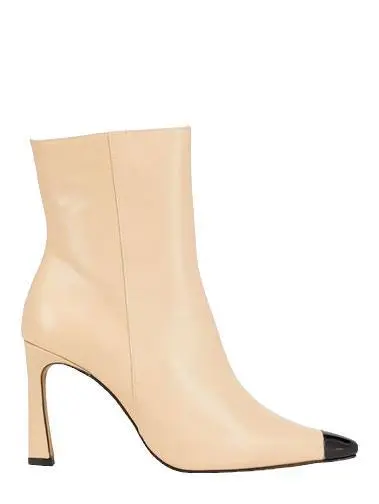 8 BY YOOX Leather Ankle Boots With Pointed Toe - Beige