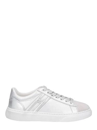 Hogan Laminated Effect Leather Low-top Sneakers - Silver