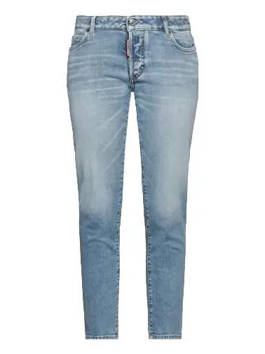 Dsquared2 Jeans In Cotton, Elastane, And Bovine Leather - Blue