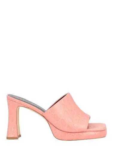 By Far Sandals In Soft Leather With Crocodile Print - Pink