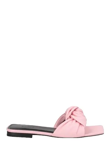 By Far Flat Leather Sandals - Pink