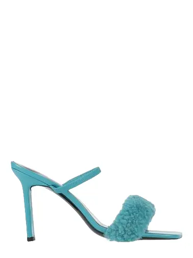 By Far Salmon Shearling Sandals - Blue