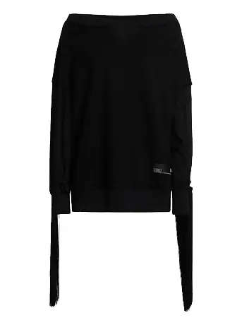 Versace Solid Sweatshirt With Fringes - Black