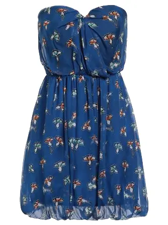 Emporio Armani Mini Floral-print Balloon Dress - Blue