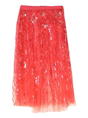 Elisabetta Franchi Sequinned Midi Skirt - Red
