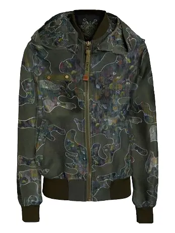 Mr & Mrs Italy Camouflage Floral Bomber Jacket - Green