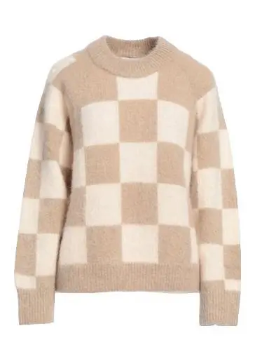 Sandro Checked Crew Neck Sweater - Beige