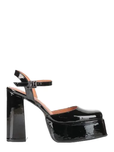 JONAK Leather Pumps With Ankle Strap - Black