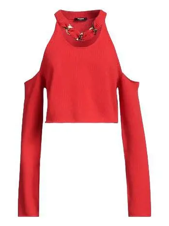Balmain Sweater With Metal Appliqués - Red