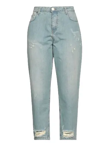 Federica Tosi Cotton Denim Tapered Jeans - Blue