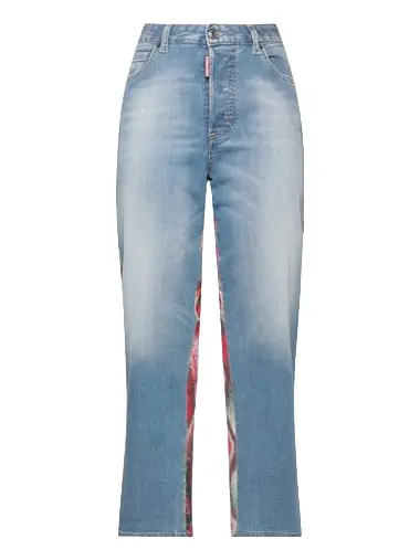 Dsquared2 Mom Fit Jeans With Leather Trims - Blue