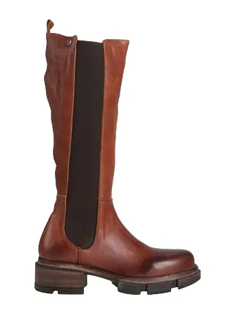 OXS Leather Boots With Studs - Brown