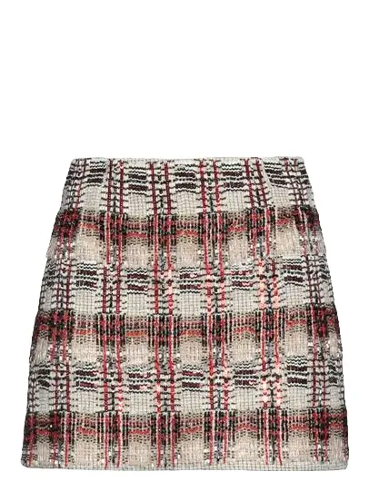 Elisabetta Franchi Mini Sequined Tweed Skirt - White