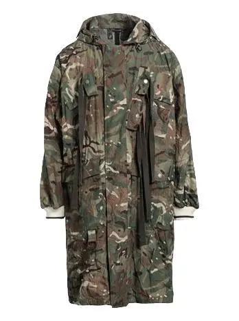 Dolce & Gabbana Overcoat & Trench Coat Military Size Cotton, Polyamide, Elastane - Green