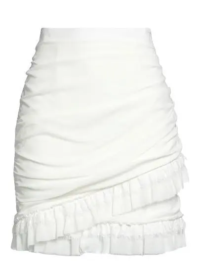 Balmain Mini Skirt With Lace And Ruffle Detail - White