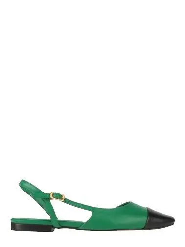 BALDININI Emerald Leather Ballet Flats - Green