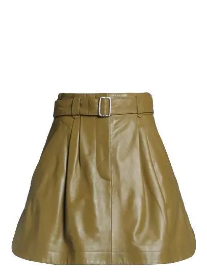 Alberta Ferretti Mini Sheepskin Flared Skirt - Beige