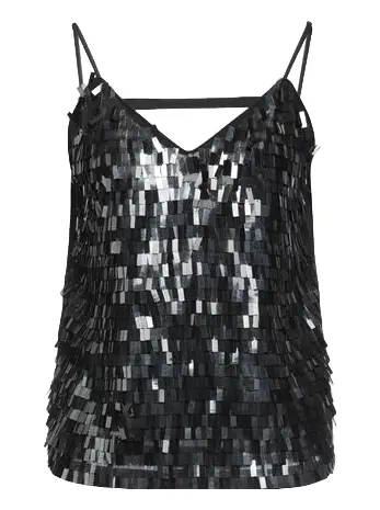 Pinko Crepe Camisole With Appliqués - Black